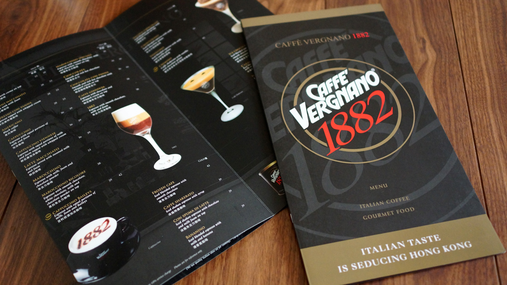 Menu: Caffe Vergnano 1882 | Ivan Cheung Design