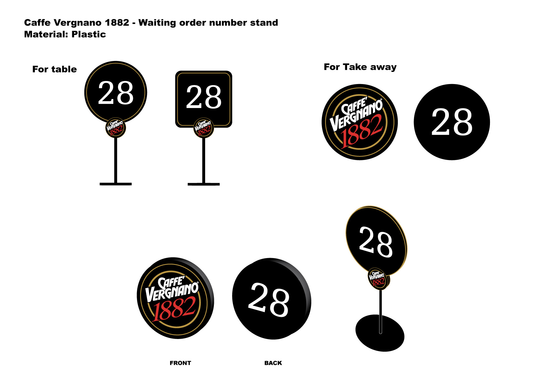 Table order sign: Caffe Vergnano 1882 | Ivan Cheung Design